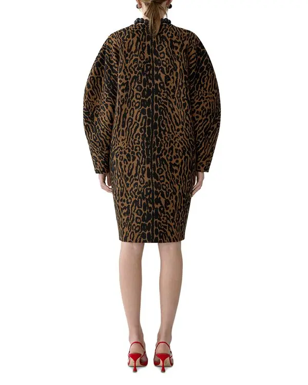 Carolina Herrera Wool Printed Cocoon Coat