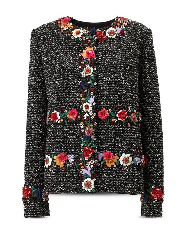 Carolina Herrera Embellished Long Sleeve Jacket