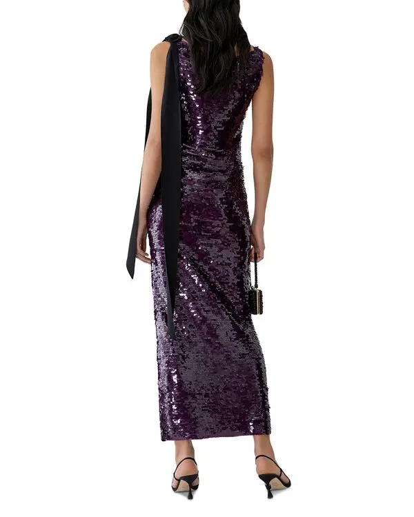 Carolina Herrera Sequin Embellished Boat Neck Dress