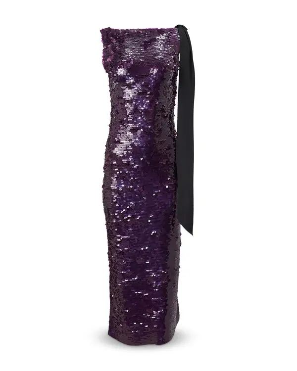 Carolina Herrera Sequin Embellished Boat Neck Dress