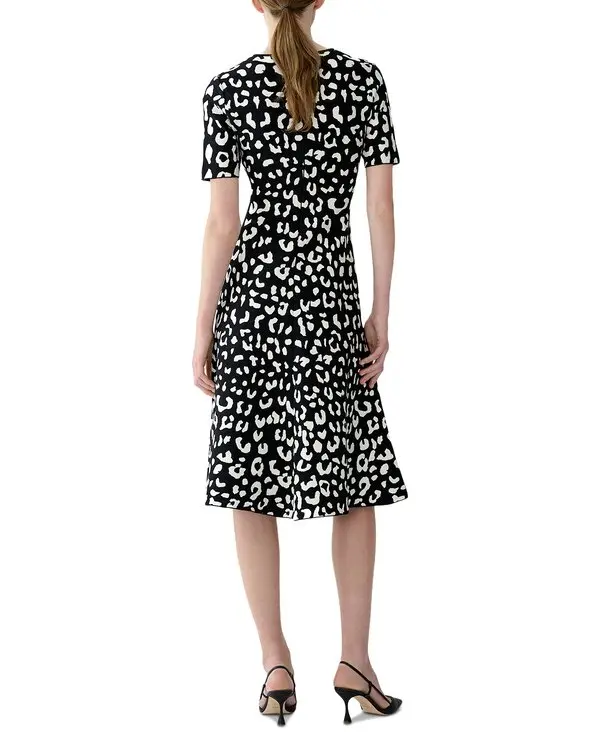 Carolina Herrera Printed Short Sleeve Fit & Flare Dress