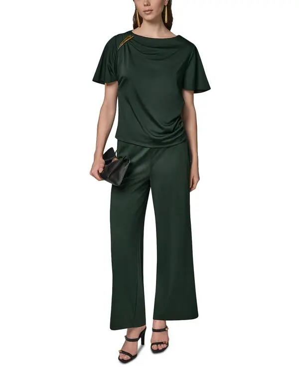 Donna Karan New York Hardware Trim Ruched Top