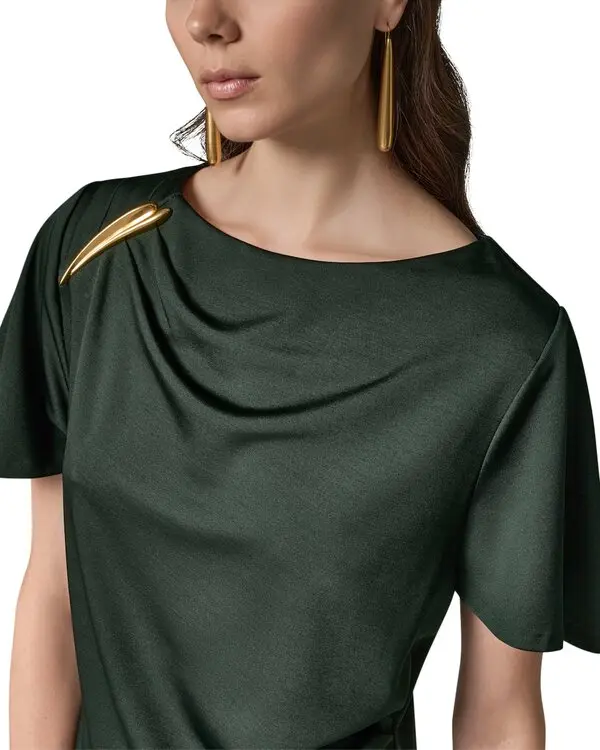 Donna Karan New York Hardware Trim Ruched Top