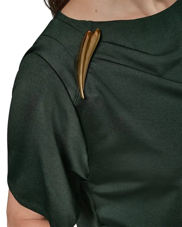 Donna Karan New York Hardware Trim Ruched Top