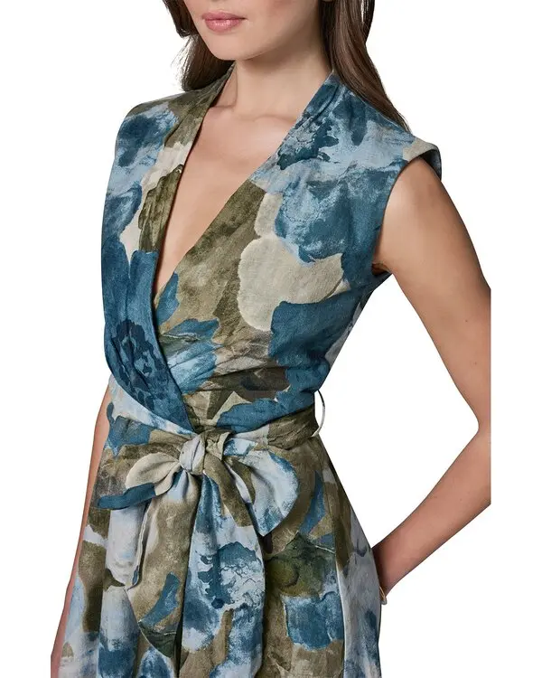 Donna Karan New York Belted Sleeveless Wrap Dress