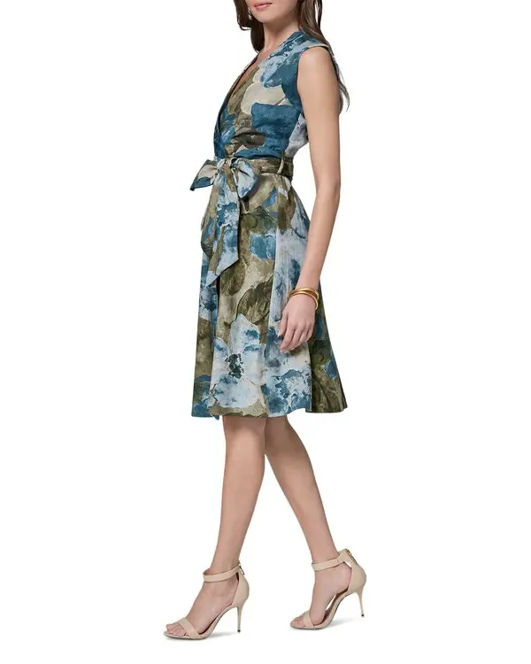 Donna Karan New York Belted Sleeveless Wrap Dress