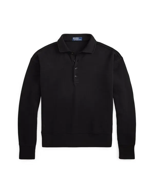 Polo Ralph Lauren Suede Heritage Rib Knit Sweater - Black