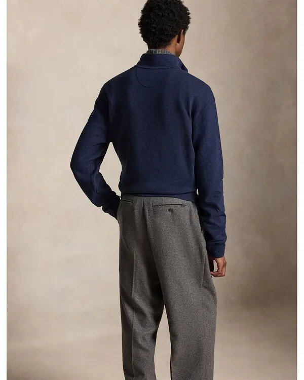 Polo Ralph Lauren Luxury Jersey Quarter Zip Pullover - Navy Multi