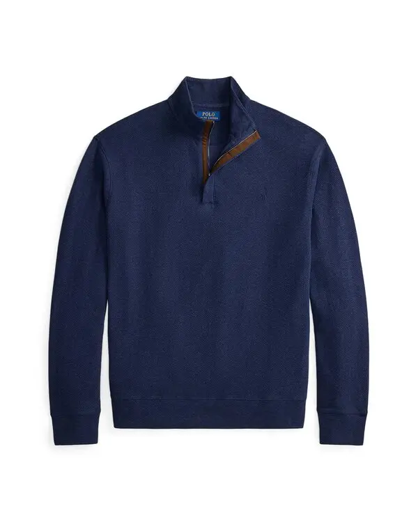 Polo Ralph Lauren Luxury Jersey Quarter Zip Pullover - Navy Multi
