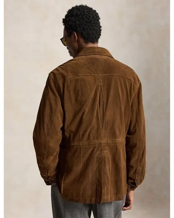 Polo Ralph Lauren Suede Leather Cargo Pocket Utility Jacket