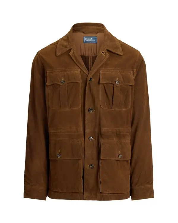 Polo Ralph Lauren Suede Leather Cargo Pocket Utility Jacket