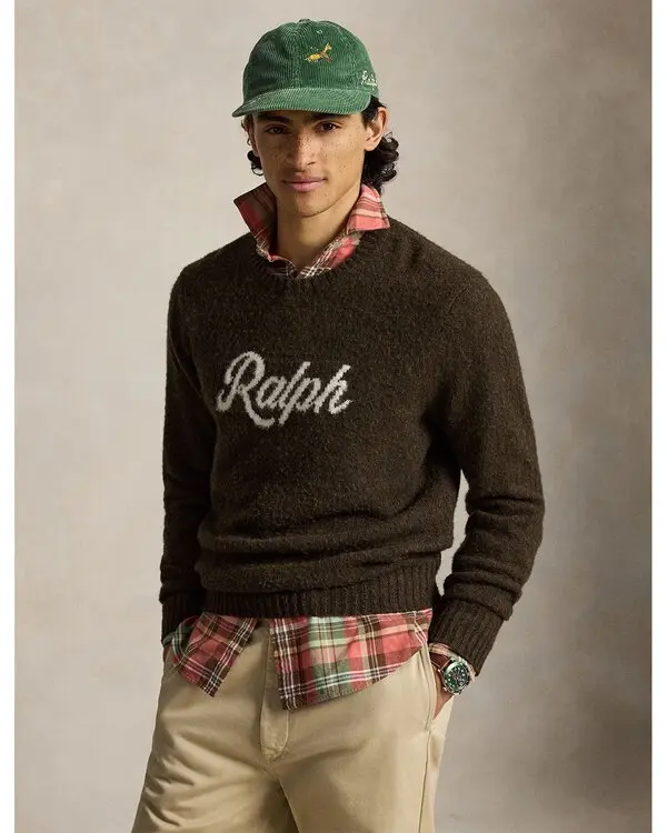 Polo Ralph Lauren The Ralph Wool Blend Logo Crewneck Sweater - Camel Melange