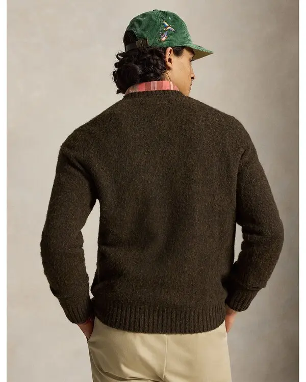 Polo Ralph Lauren The Ralph Wool Blend Logo Crewneck Sweater - Camel Melange