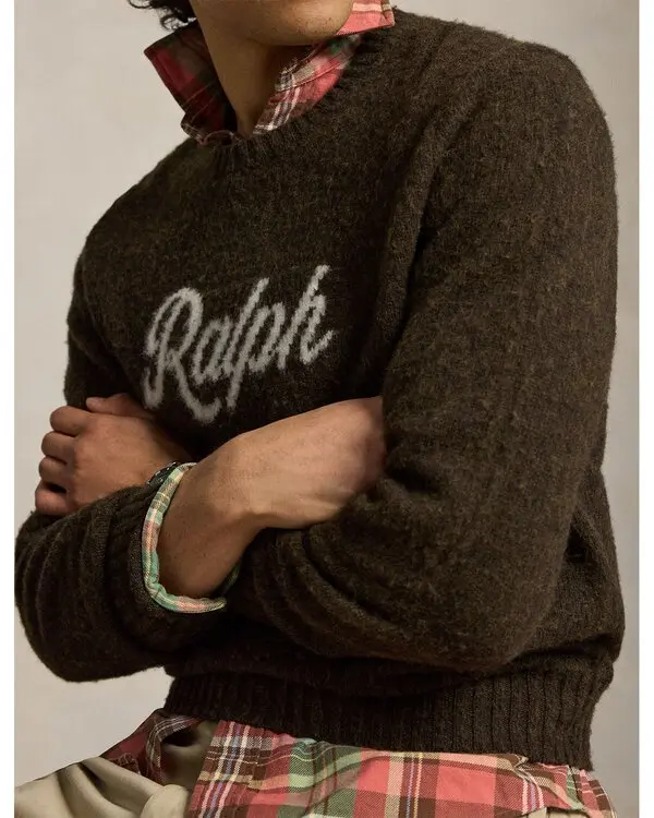 Polo Ralph Lauren The Ralph Wool Blend Logo Crewneck Sweater - Camel Melange