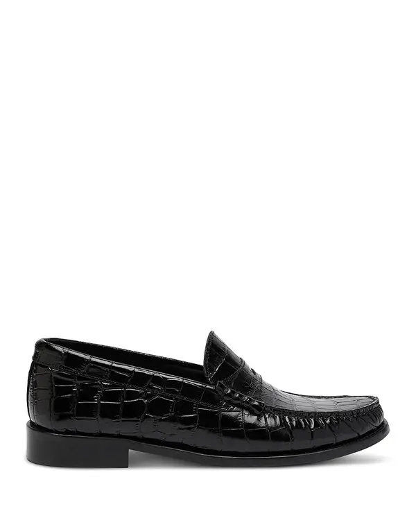 Whistles Manny Croco Embossed Leather Loafers