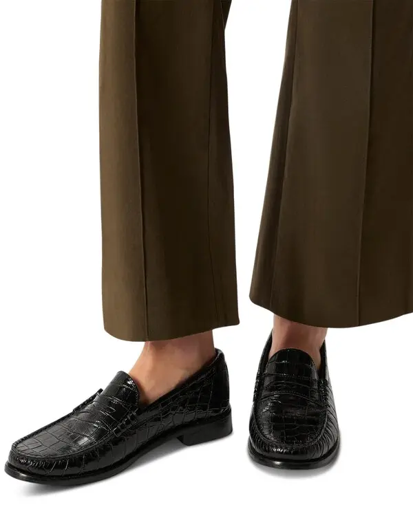 Whistles Manny Croco Embossed Leather Loafers