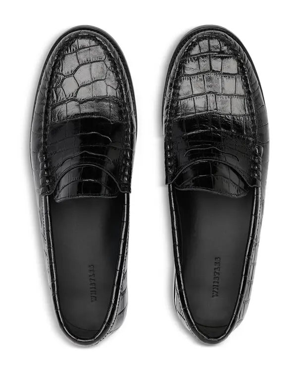 Whistles Manny Croco Embossed Leather Loafers