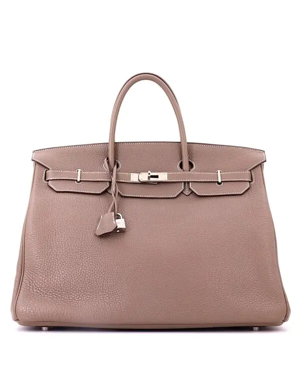 Hermès Birkin 40 Handbag Grey Togo With Palladium Hardware - Etoupe