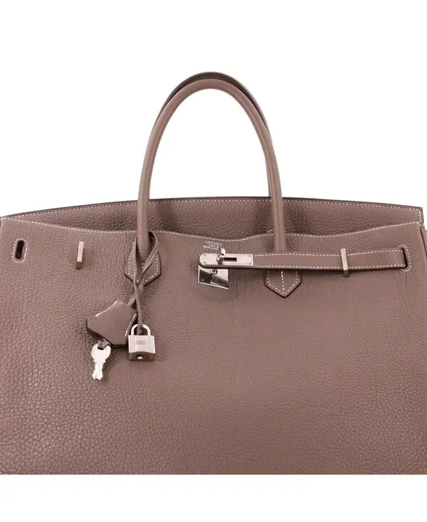 Hermès Birkin 40 Handbag Grey Togo With Palladium Hardware - Etoupe