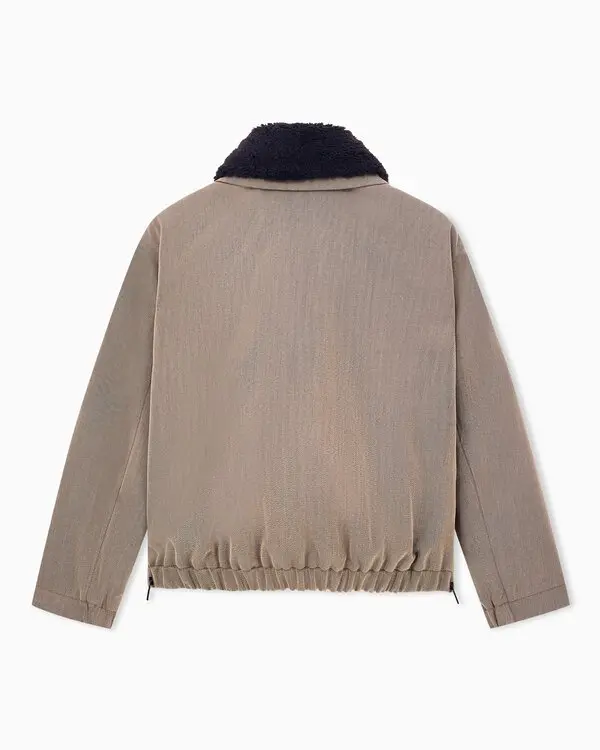Giorgio Armani Blouson Jacket Regular Fit In Mouliné Virgin Wool