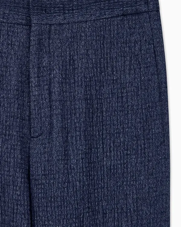 Giorgio Armani Froissé Wool Silk Cashmere Trousers