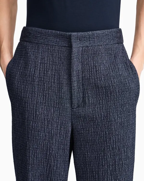 Giorgio Armani Froissé Wool Silk Cashmere Trousers