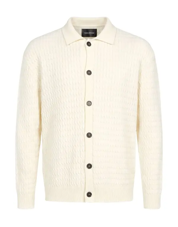 Tagliatore Cardigan Ivory Size Virgin Wool