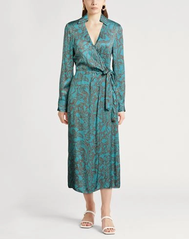 Liu Jo Midi Dress Deep Teal Size Viscose