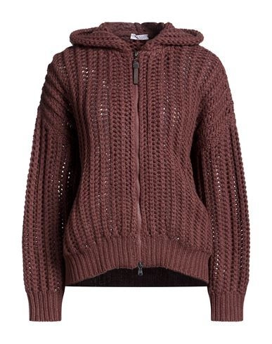 Brunello Cucinelli Cardigan Chocolate Size Cashmere, Ecobrass - Brown