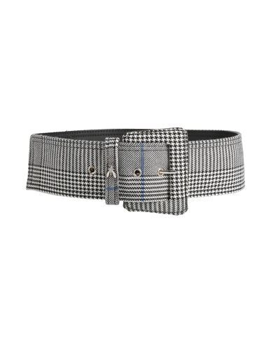 Patrizia Pepe Jacquard Glen Plaid Wide Belt - Black