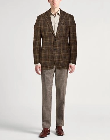 Caruso Blazer Chocolate Size Wool, Linen, Cashmere