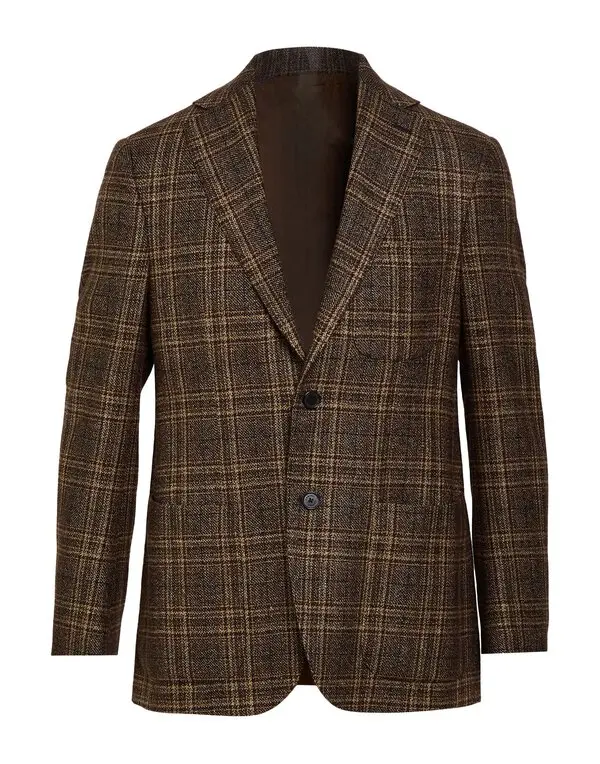 Caruso Blazer Chocolate Size Wool, Linen, Cashmere