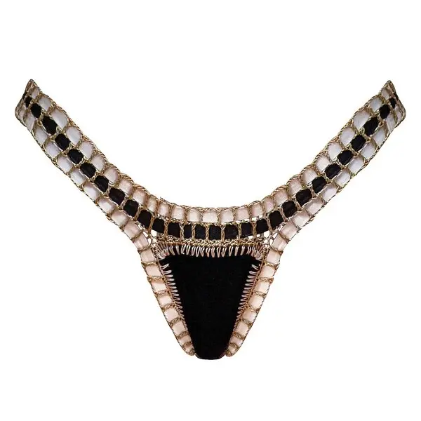 LUXSEA SWIMWEAR Velvet Crochet Bikini Bottom - Black