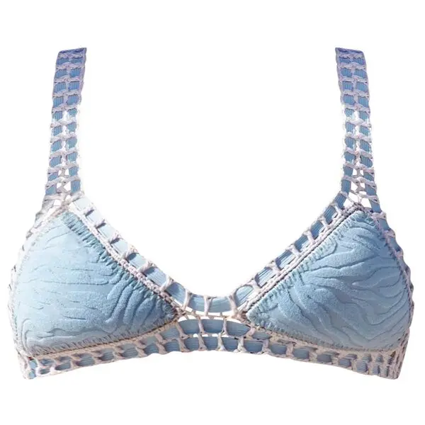 LUXSEA SWIMWEAR Lyla Crochet Bikini Top - Blue