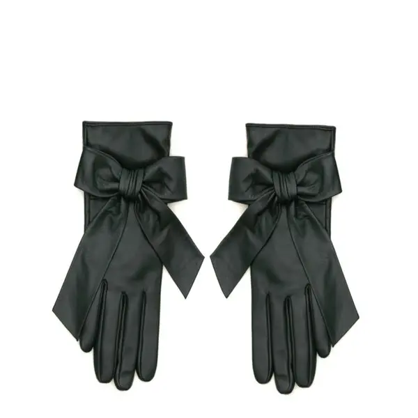 RAINSISTERS Leather Gloves With Cashmere Lining - Green
