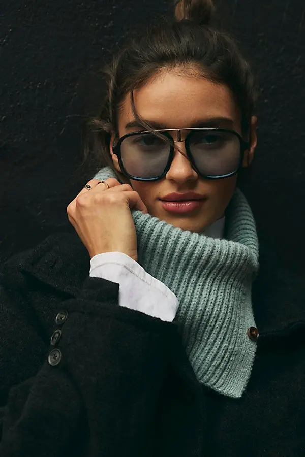 Free People Sunday Button Snood - Slate