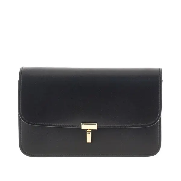 TOTEME T-lock Leather Pouch With Shoulder Strap - Black