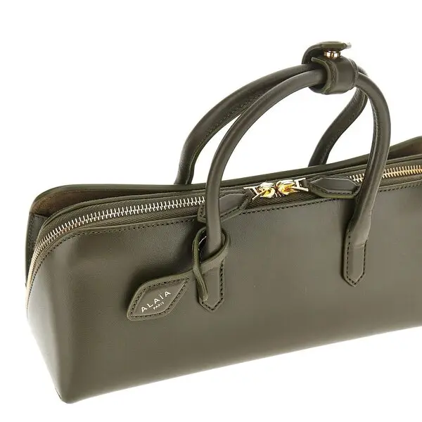 Alaïa Small Delta Bag In Box Leather - Green