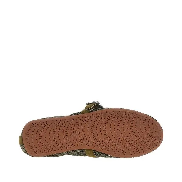 Alaïa Fishnet Ballerina Flats - Green