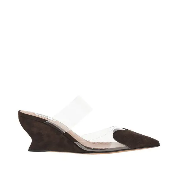 Alaïa Suede Leather Le Coeur Wedge Mules - Brown