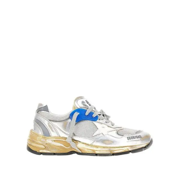 GOLDEN GOOSE Running Dad Mesh And Leather Sneakers - Silver