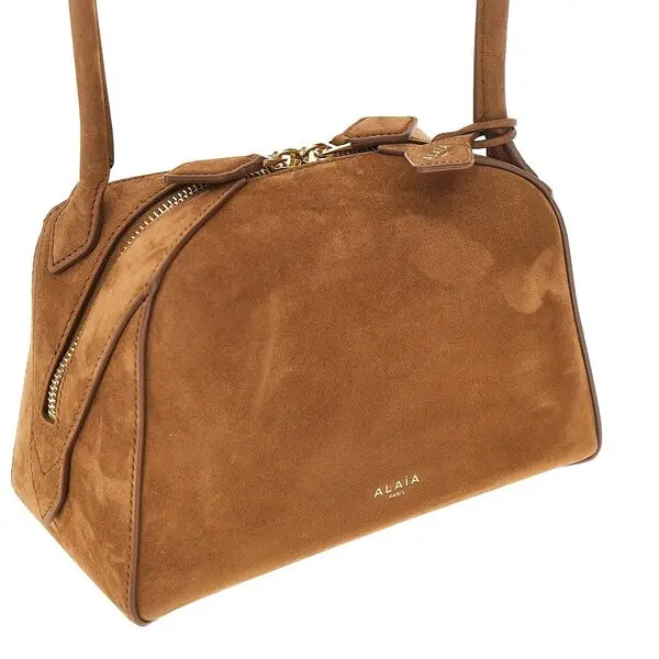 Alaïa Nubuck Leather Small Le Bouledogue Bag - Brown