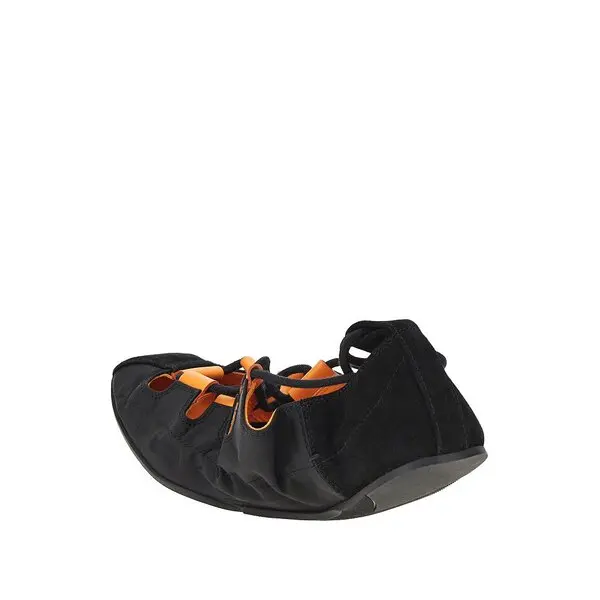 Alaïa Nylon And Suede Leather Laced Ballerinas - Black