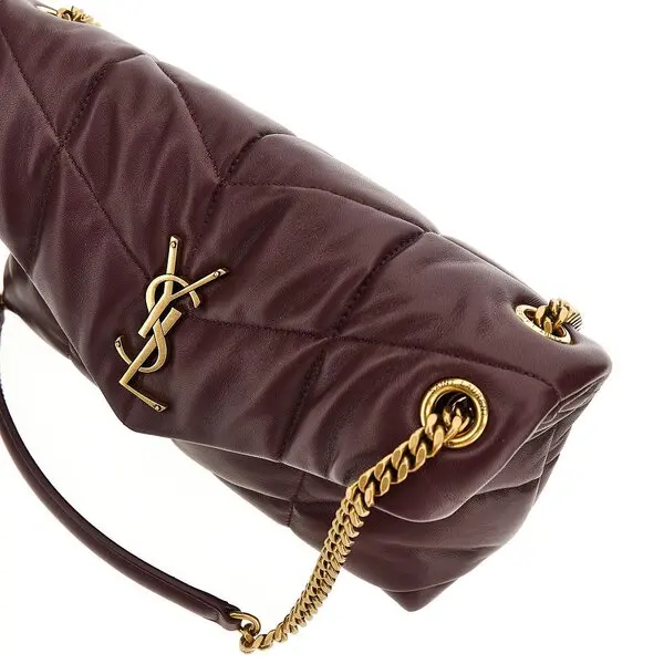 Saint Laurent Leather Small Loulou Puffer Bag - Red