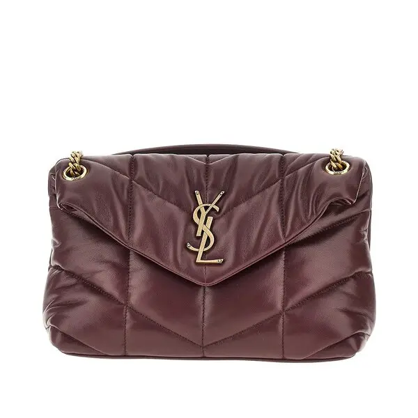 Saint Laurent Leather Small Loulou Puffer Bag - Red