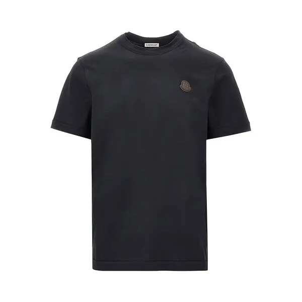 Moncler Cotton Jerey T-hirt With Logo Patch