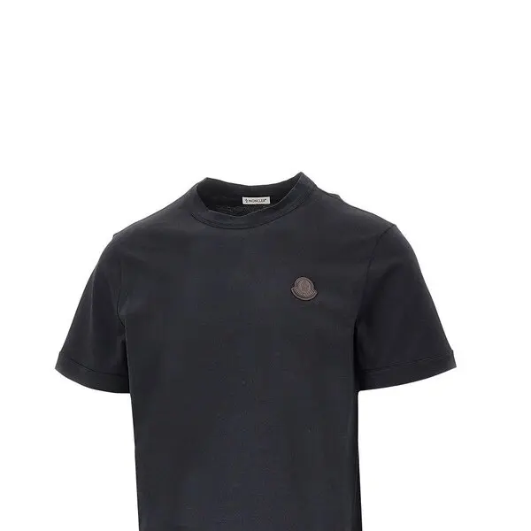 Moncler Cotton Jerey T-hirt With Logo Patch
