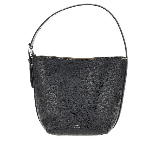 TOTEME Grained Leather Belted Tote Bag - Black