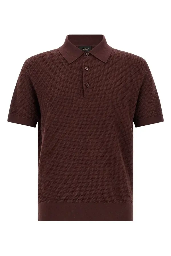 Brioni Trama' Weaving Polo