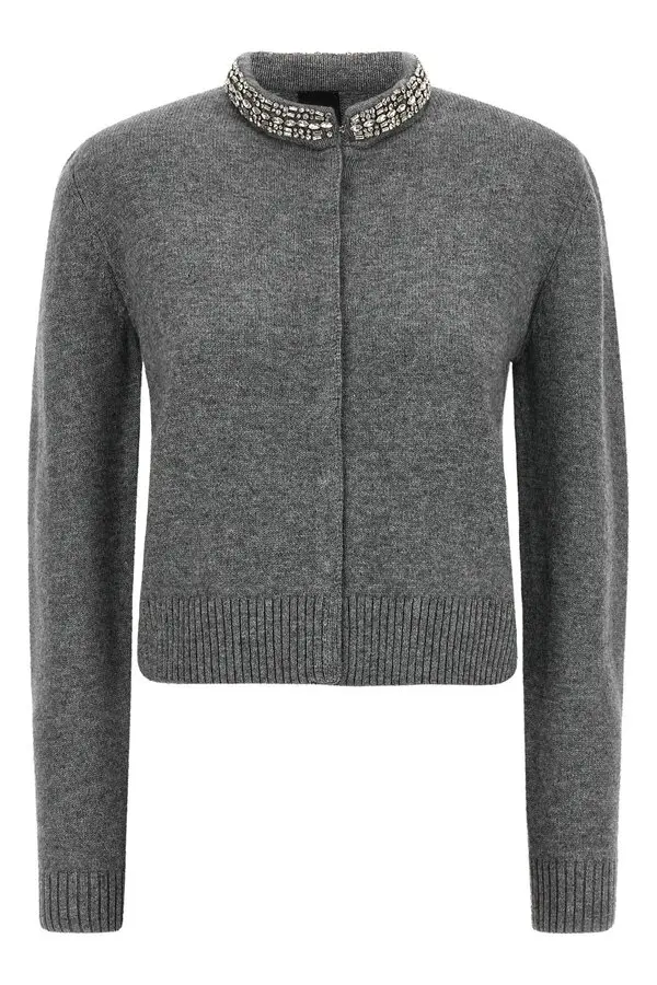 Pinko Jewel Collar Cardigan - Gray